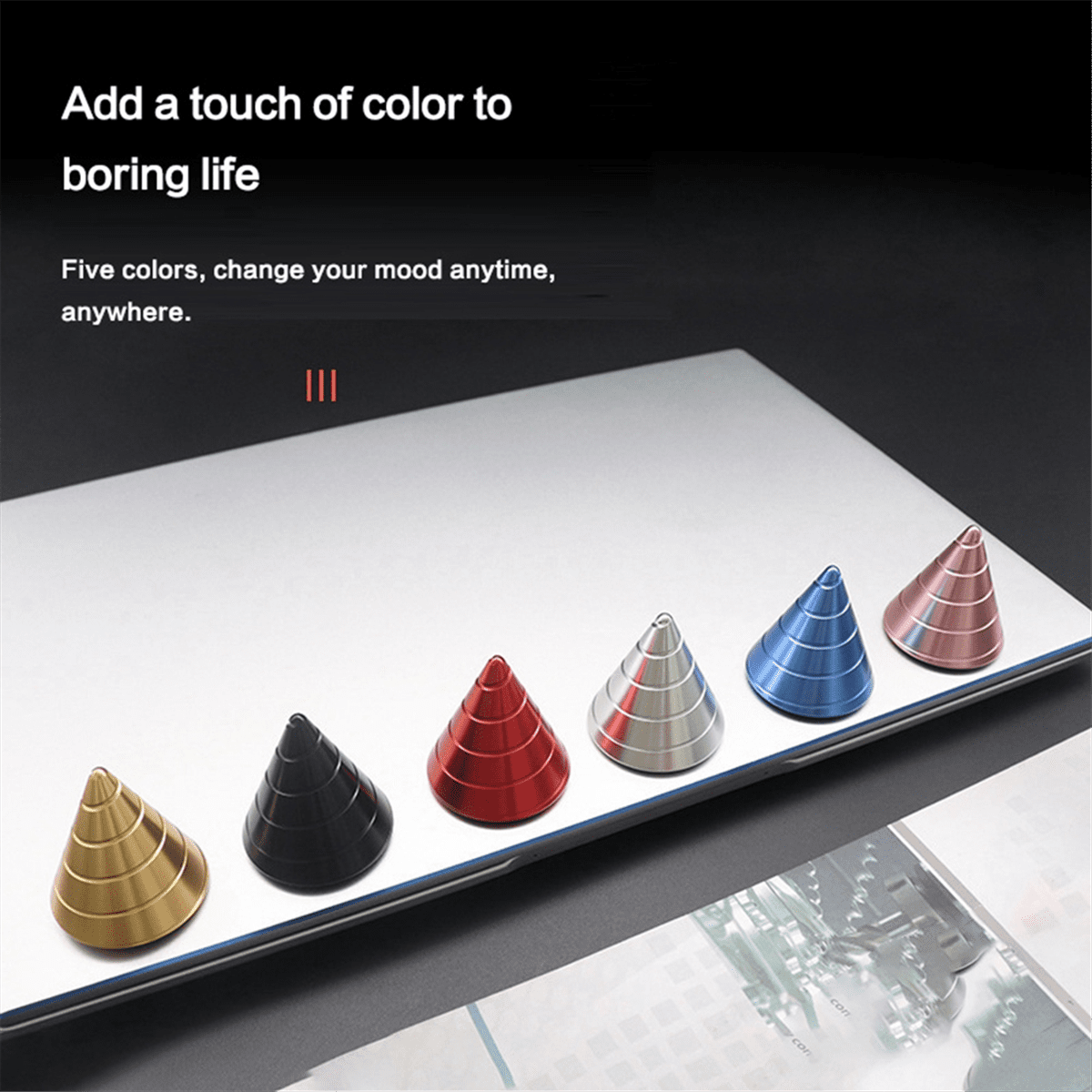 Table Fidget Toy Rotating Cone Gyroscope Office Desk Fidget Toy Optical ...