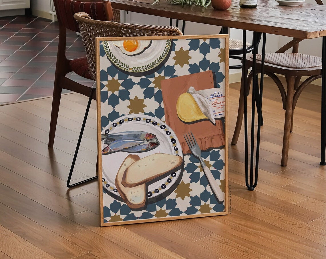 Table Food Poster, Kitchen Wall Art, Food Art Food Trendy Kitchen Art ...