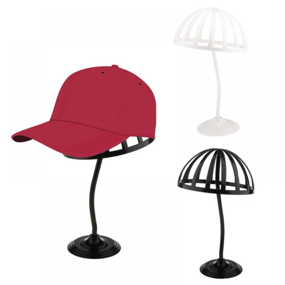 Table Hat Rack, White Metal Wire Wig Display Stand, Fedora or Baseball ...