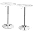 Table Height Adjustable, 360° Swivel Cocktail Pub Table with Sliver Leg ...