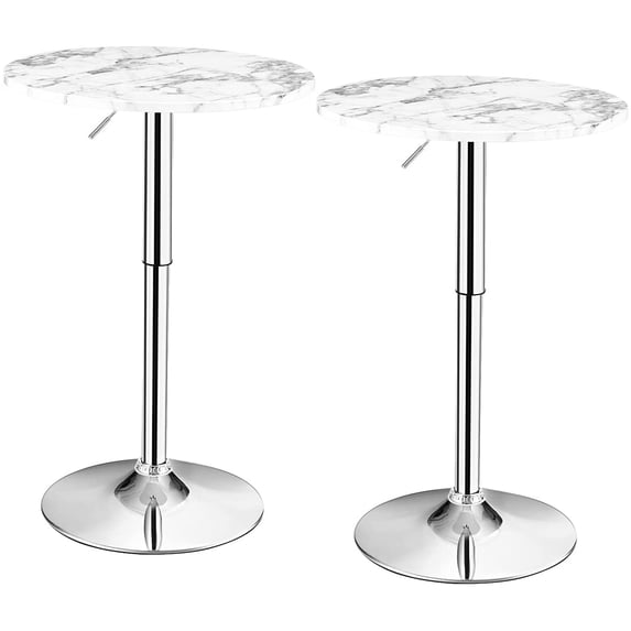 Table Height Adjustable, 360° Swivel Cocktail Pub Table with Sliver Leg ...