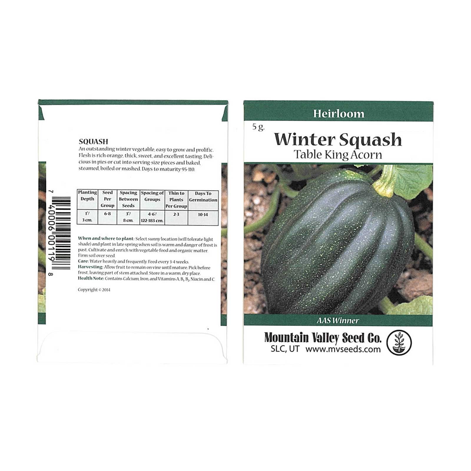 Table King Bush Acorn Winter Squash Garden Seeds - 5 g Packet ...