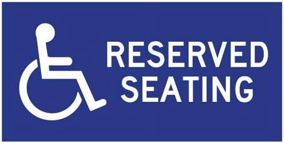 Table Label - Wheelchair Accessible Reserved Seating - 4" x 2" - Pack ...