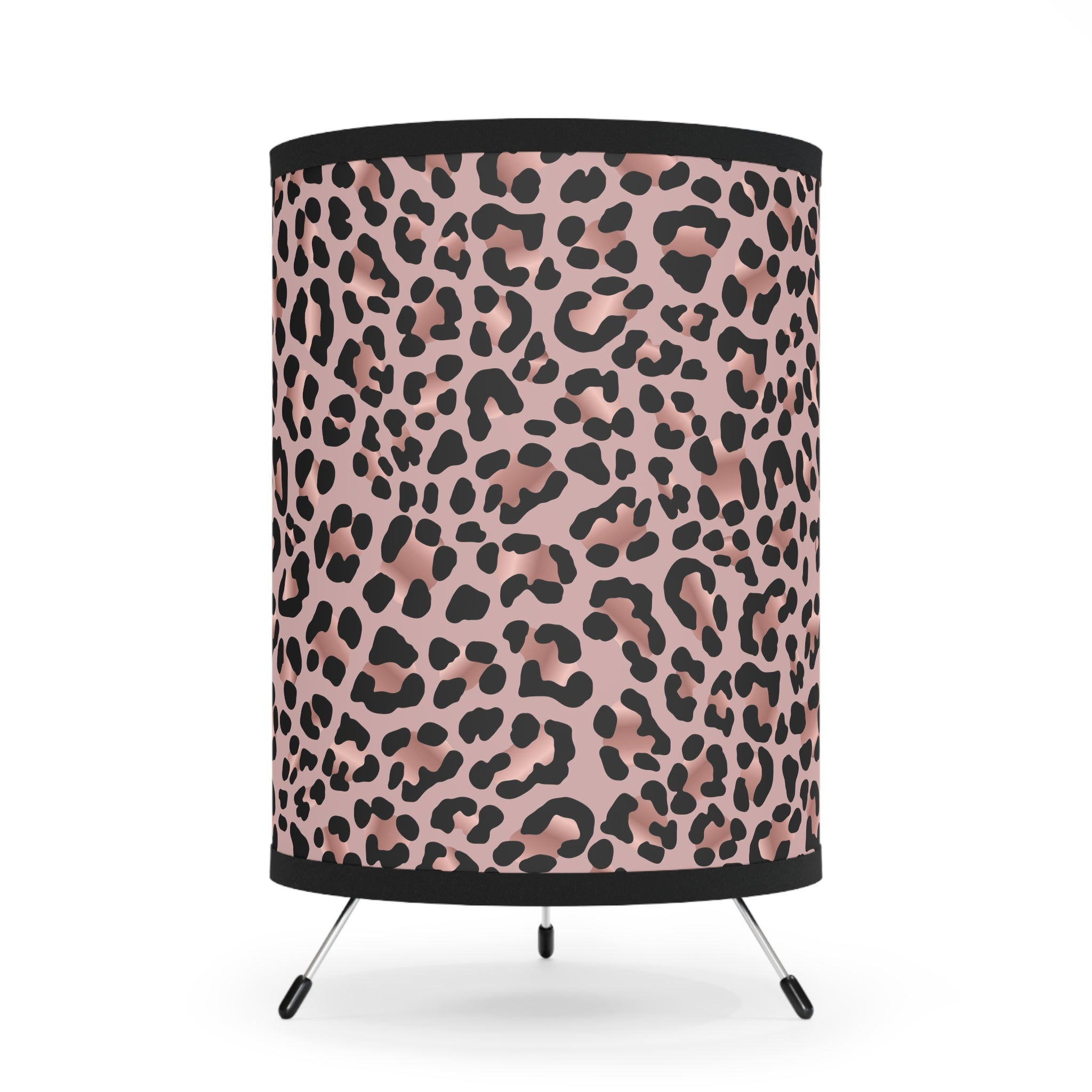 Table Lamp, Pink Black Leopard Print, Hollywood Regency Glam Decor, US ...