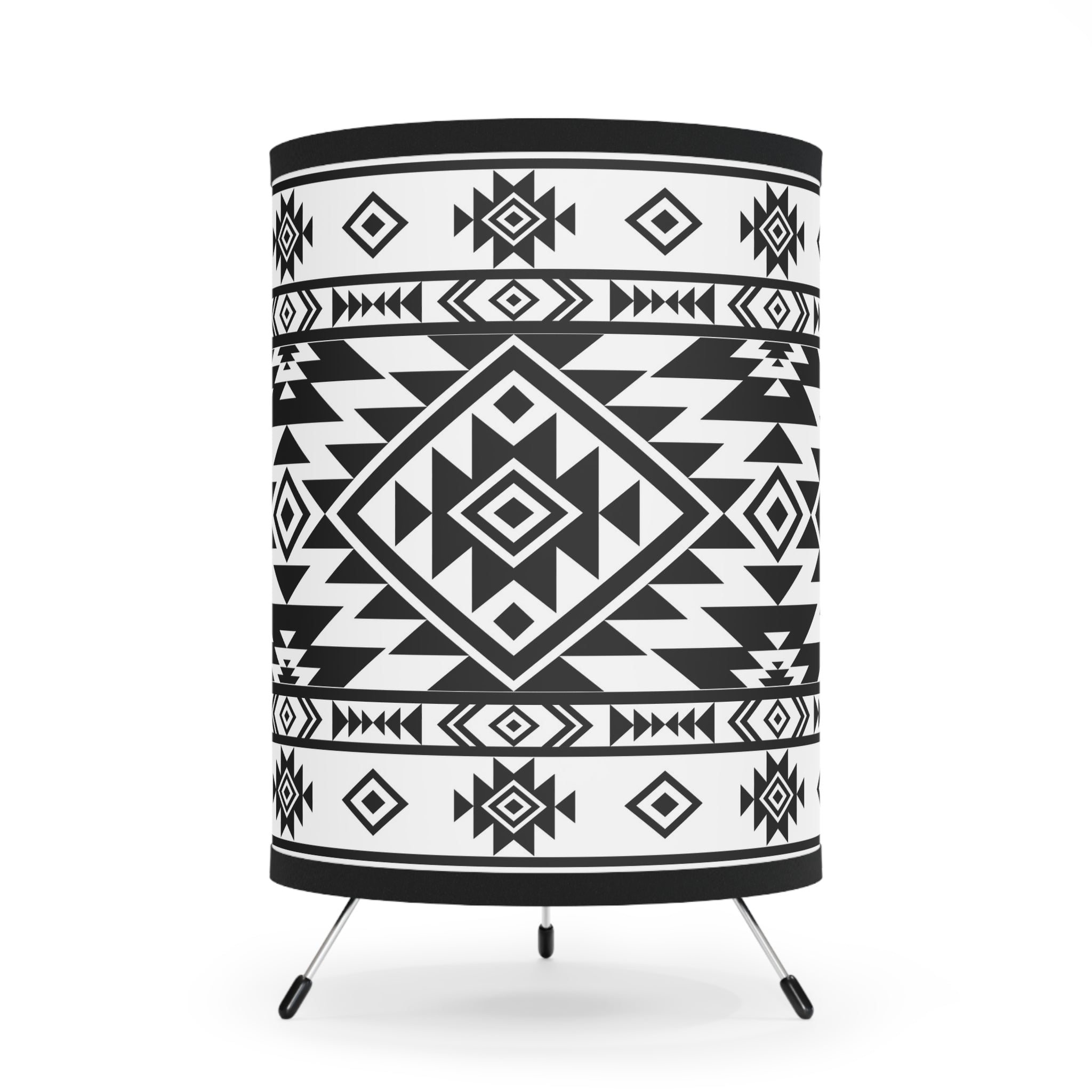 Table Lamp, Tribal Ethnic Print, Eclectic Home Decor, US Plug, Black ...