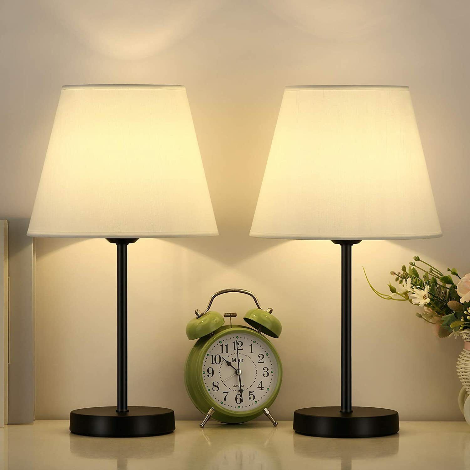 Bedside Table Lamps Set of 2 Vintage Nightstand Lamps for Bedroom,Ideal ...