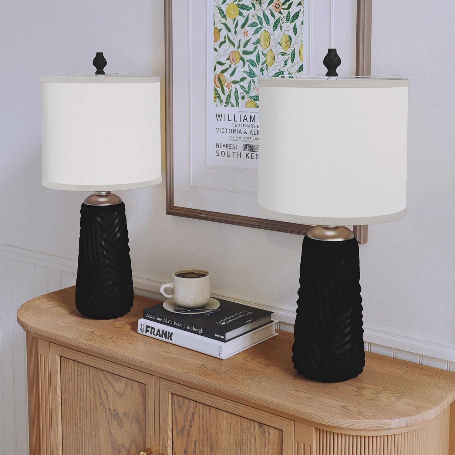 Table Lamps Set of 2 with 2 LED Bulbs & USB Charging Port, Bedside ...