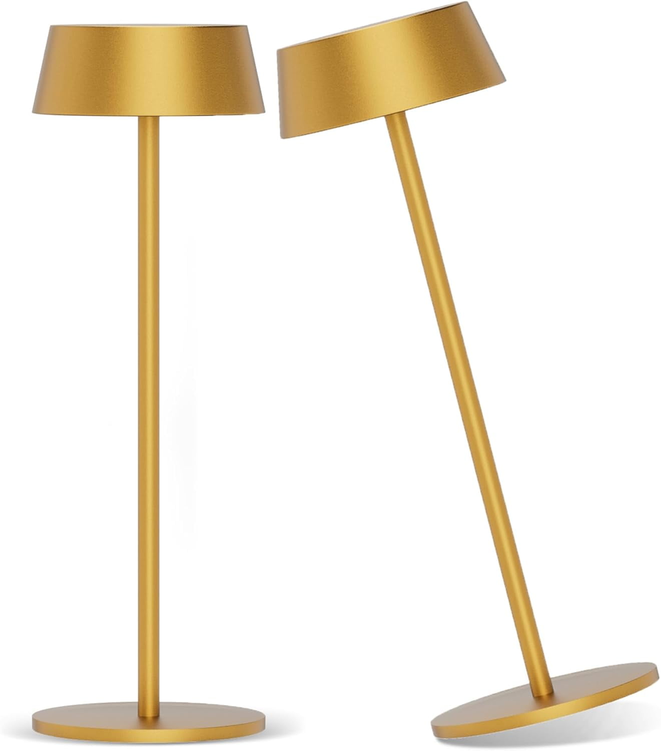 Table Lamps Set of 2, Gold Battery Operated Table Lamp Cordless Outdoor ...