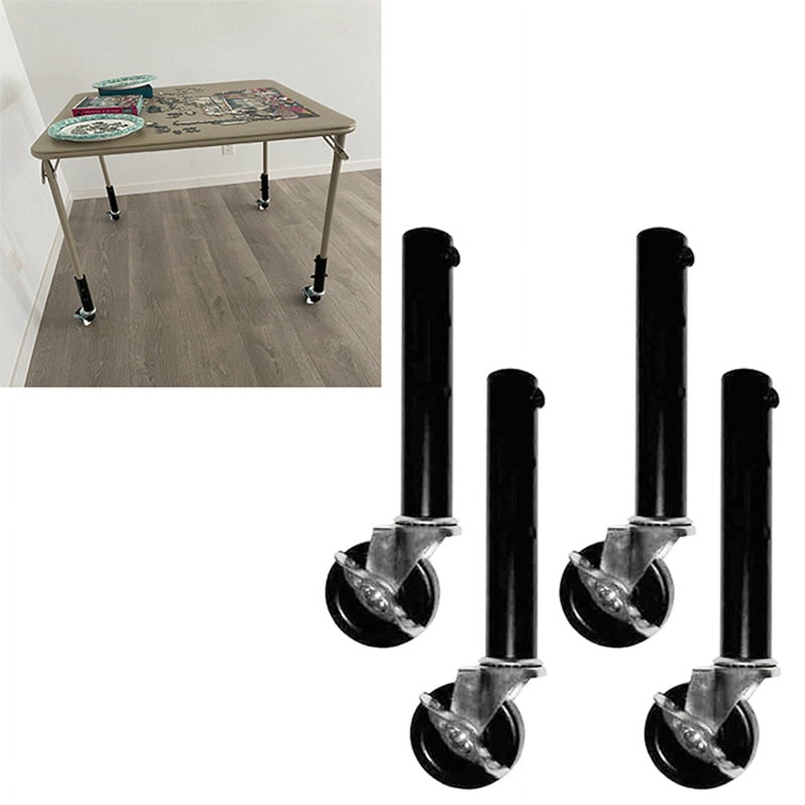 Table Leg Extension for Castors - Pack of 4 Risers with Wheels for ...