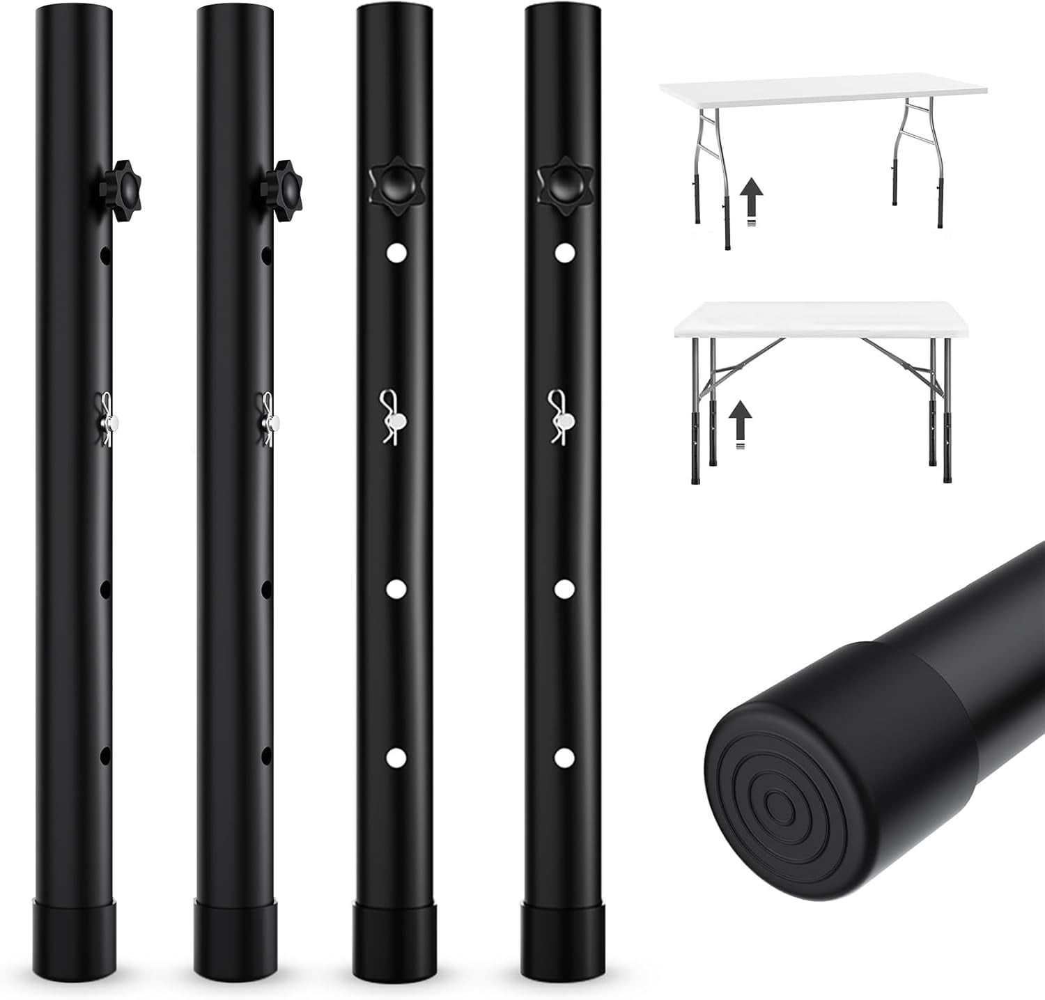 Table Leg Extensions for Straight/Bent Folding Tables, Metal Extenders ...