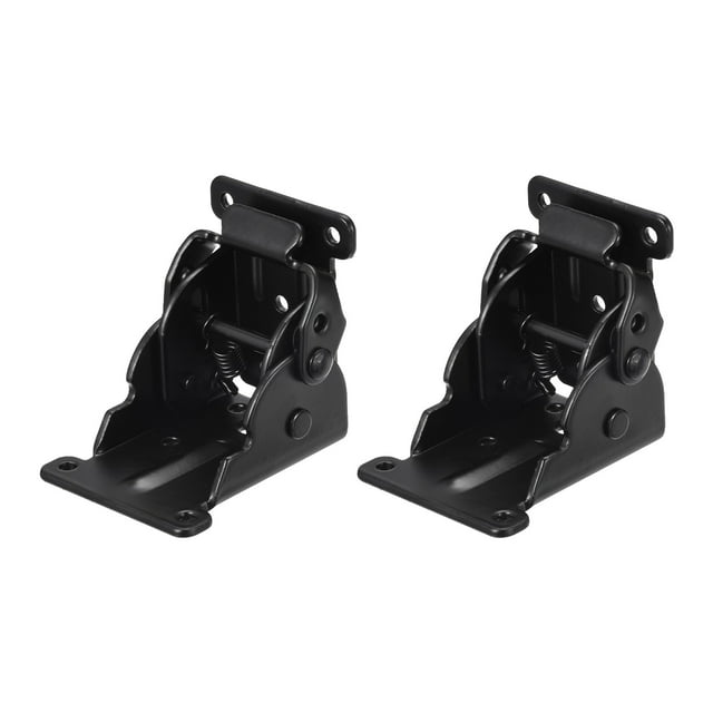 Table Leg Folding Brackets, 2 Pack Foldable Self Lock Hinges, Black ...