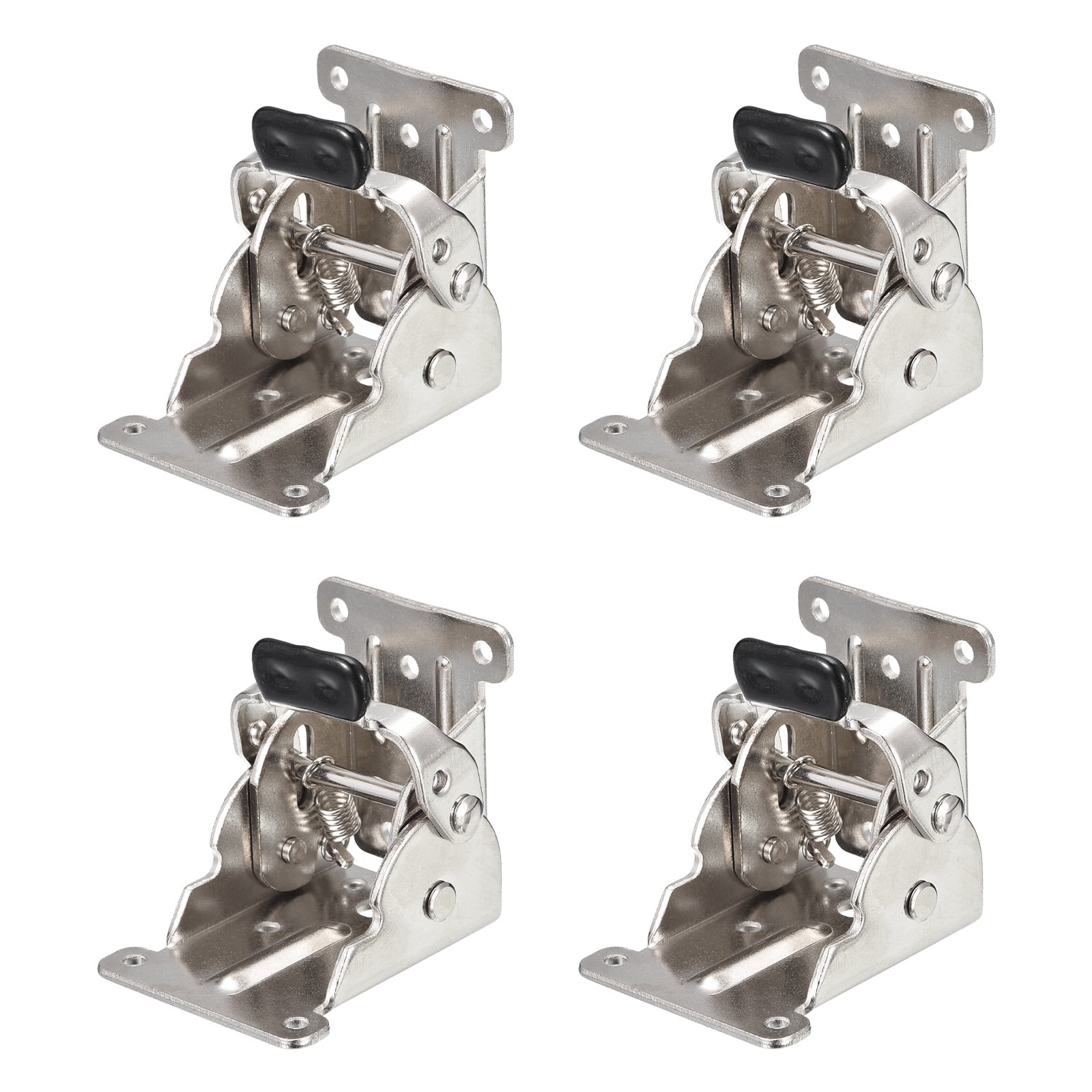 Table Leg Folding Brackets, 4 Pack Foldable Self Lock Hinges, Silver ...
