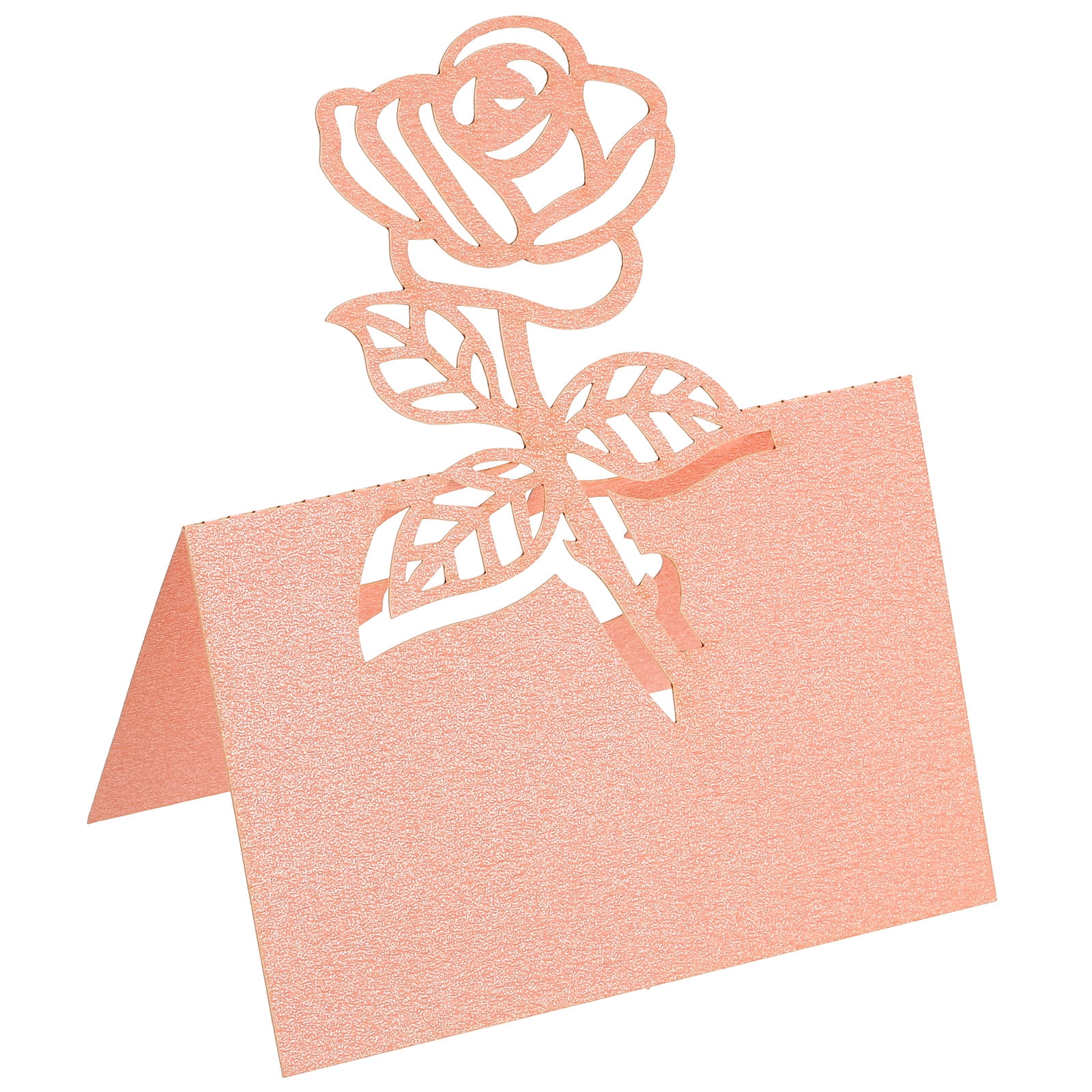 Table Name Place Cards,25Pack Rose Cut Design Blank Card Pink - Walmart.com