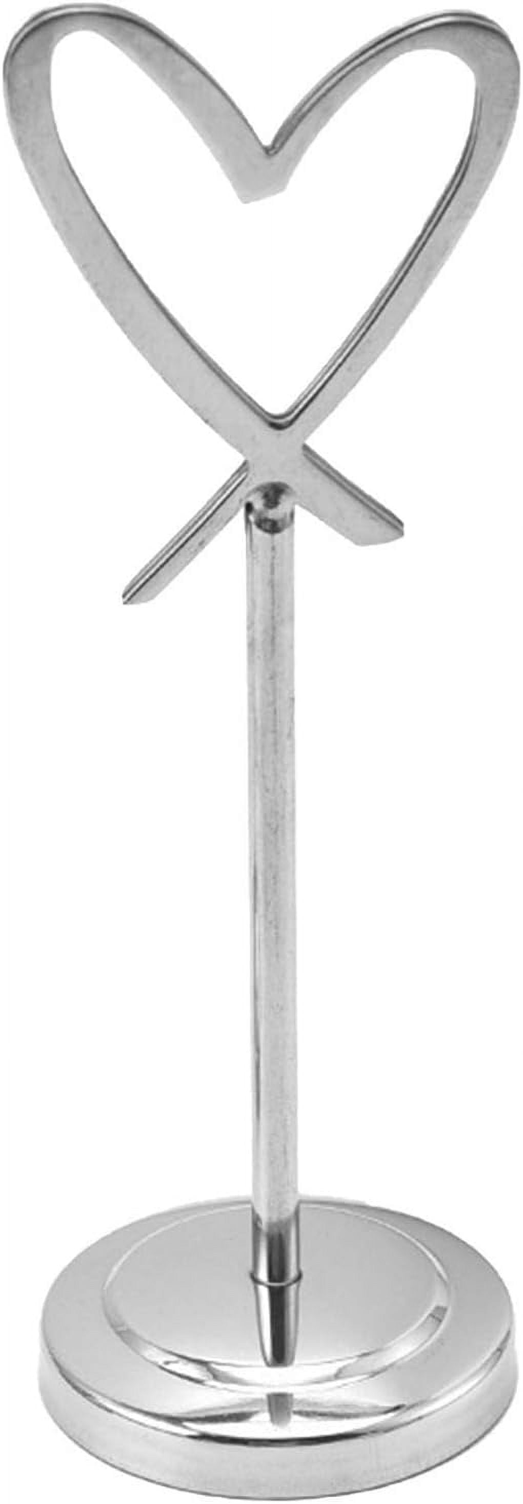 Table Number Card Holder Table Name Holder Heart Shape Stainless Steel ...