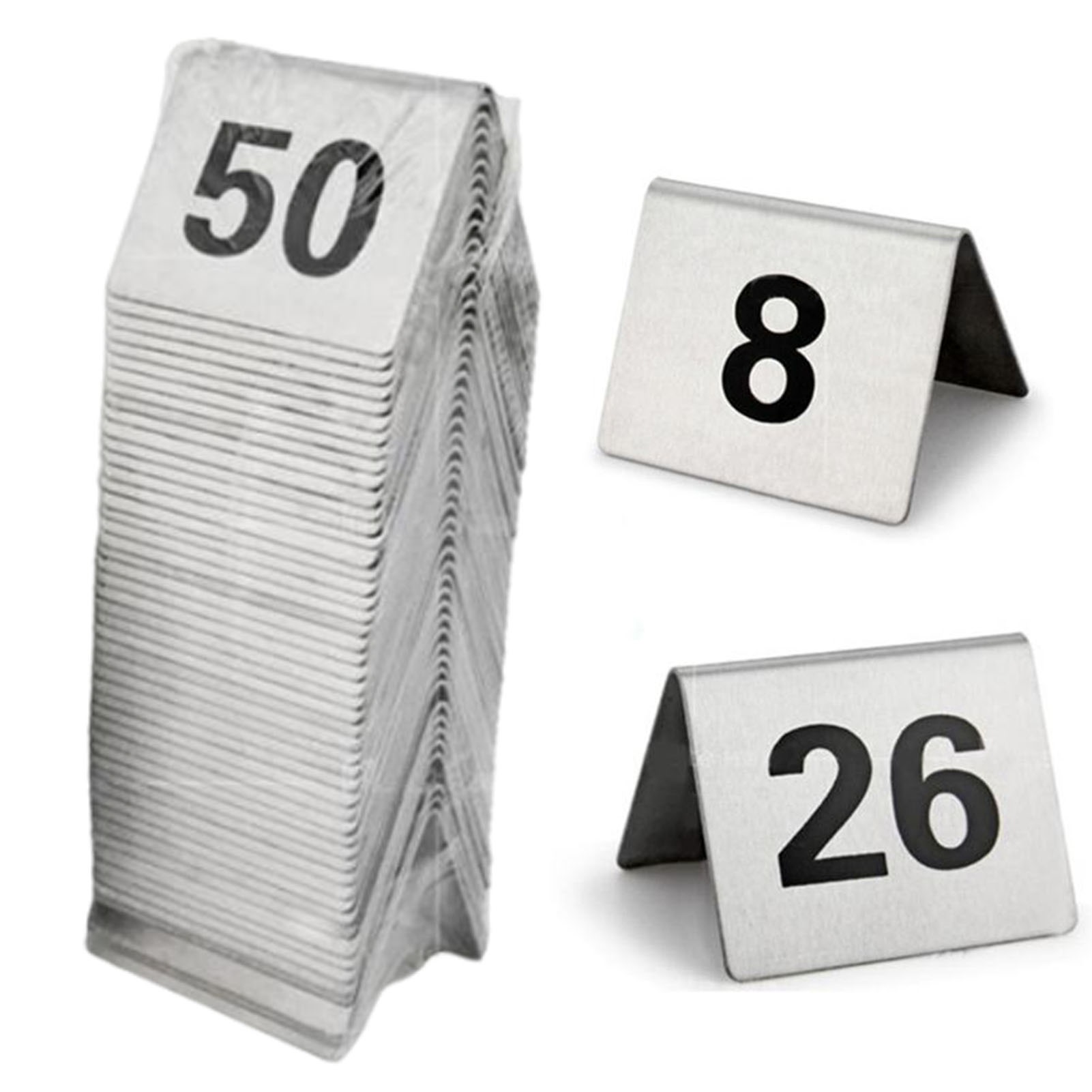 Table Number Stainless Steel Table Number Signs, Double Side Table ...