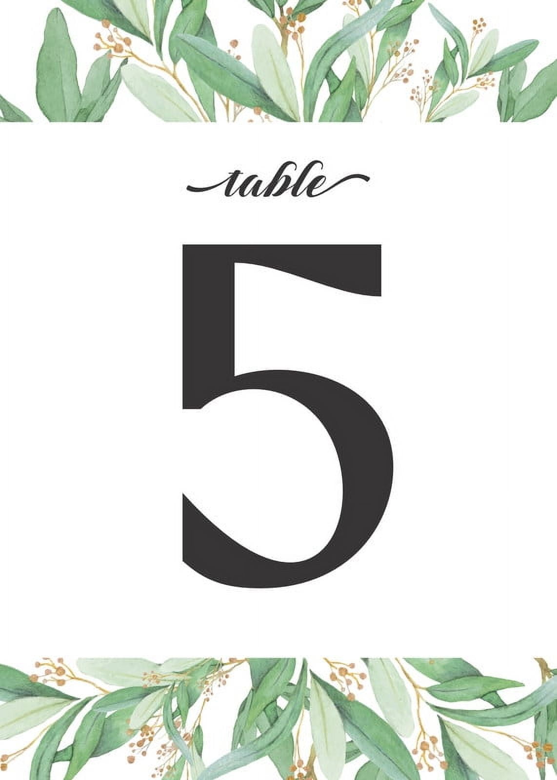 Table Numbers, Greenery Border Double-Sided Cardss Plus Head Table ...