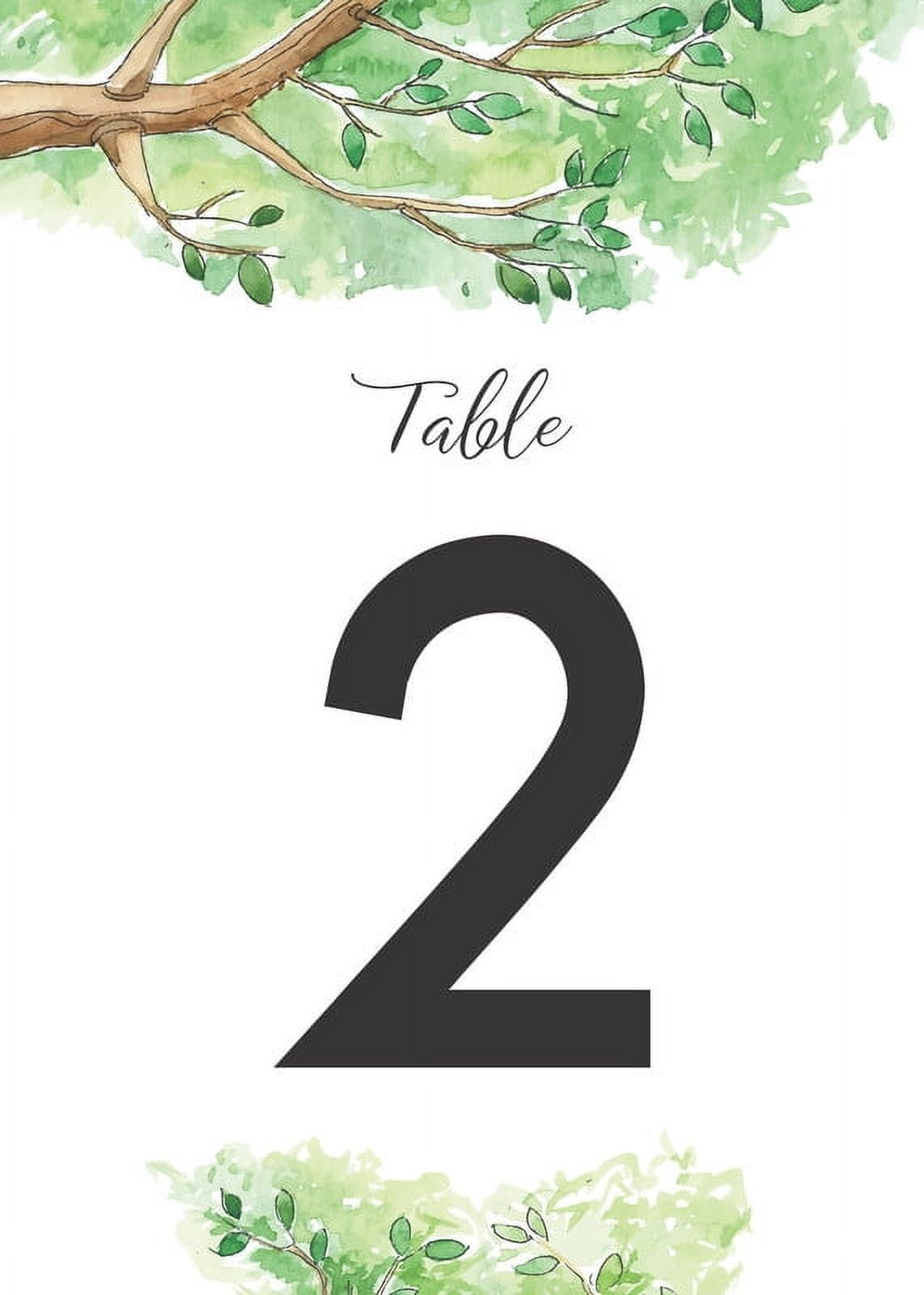 Table Numbers, Painted Tree Double-Sided Cardss Plus Head Table Cards ...