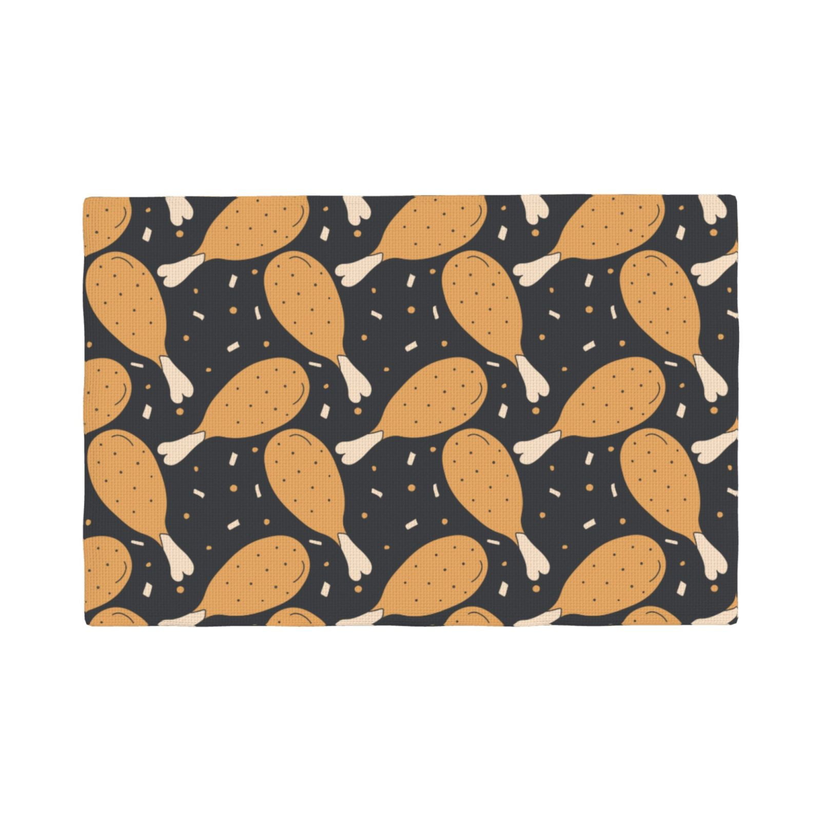 Table Placemats Set of 4 - Chicken Legs 12x18 In Faux Linen Double Heat ...