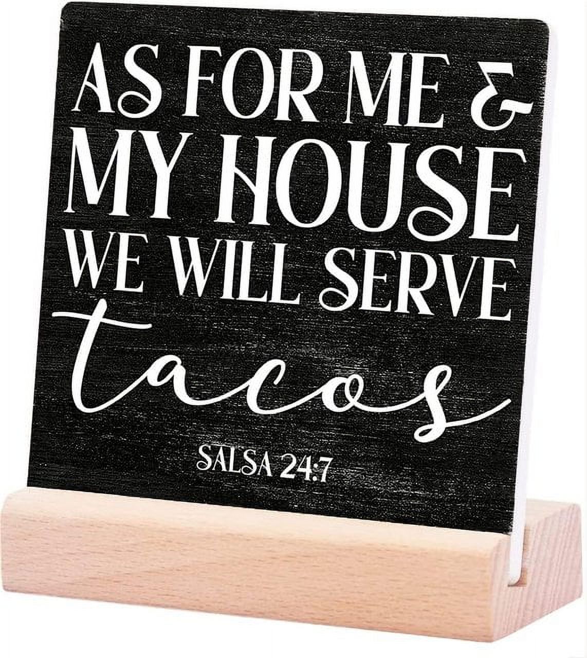 Table Plaque with Wooden Stand Plaque As for Me My House We Will Serve ...