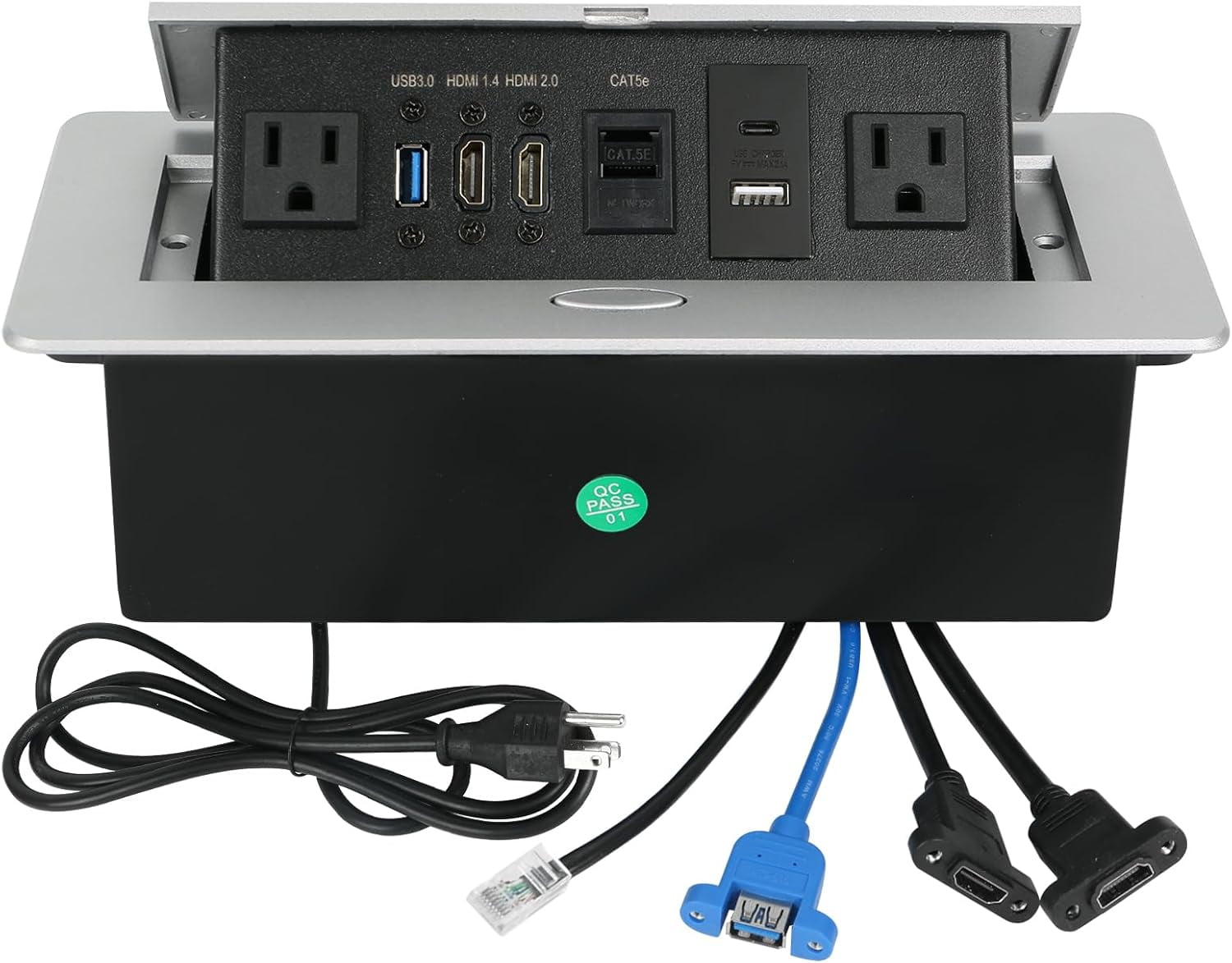Table Pop Up Power Strip Box Desktop Pop Up Outlet Recessed Multimedia Strip Socket Conference