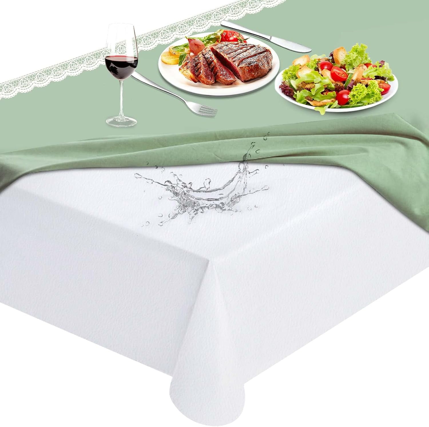 Table Protector Pad with Flannel Backing, Heavy-Duty Vinyl Table ...