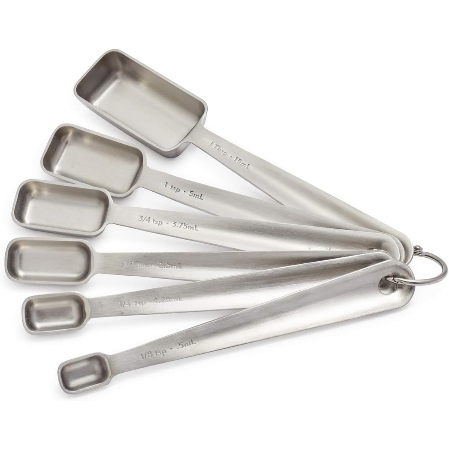 Table Rectangular Measuring Spoon Set, Stainless Steel, Fits in Spice ...