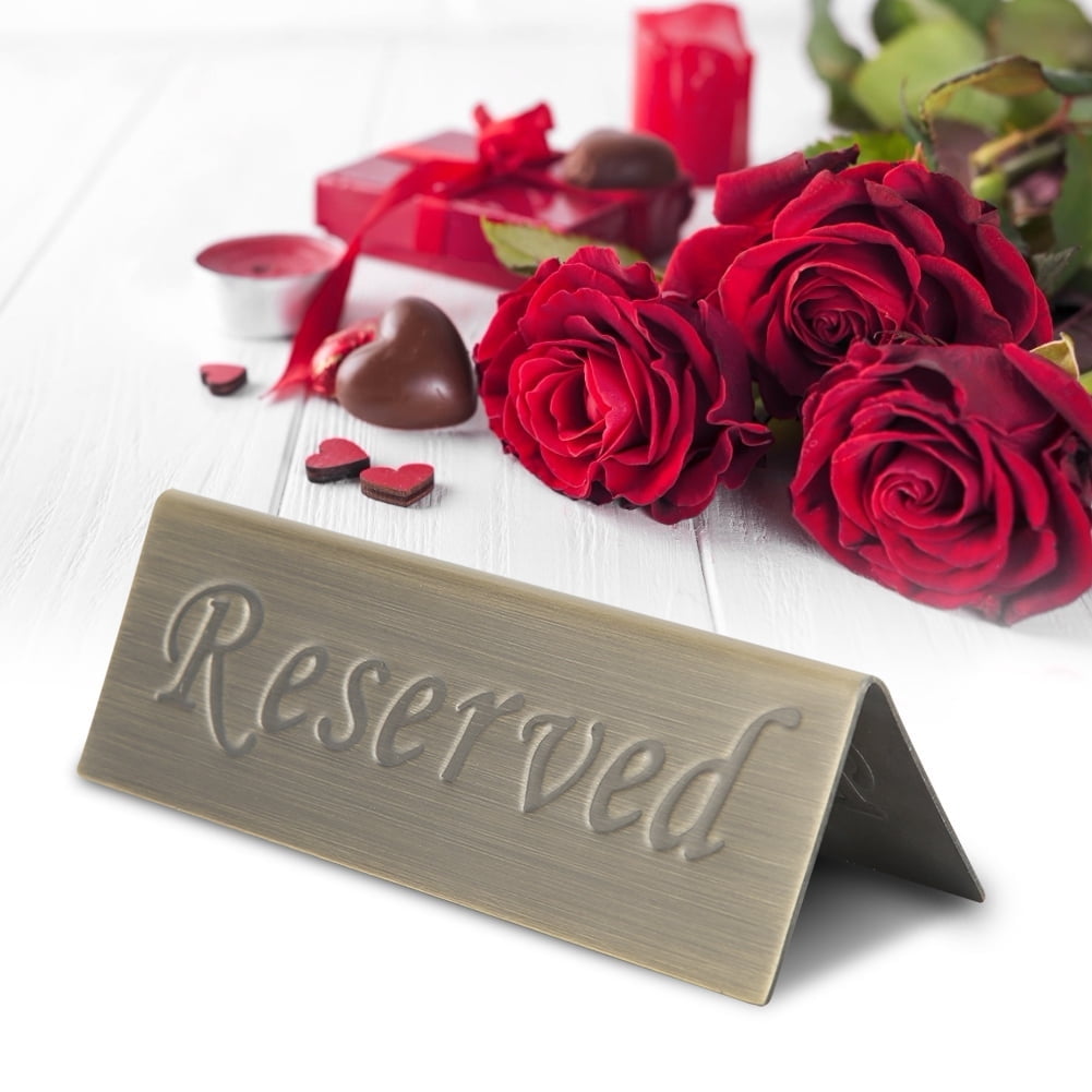 Table Reserved Sign, Stainless Steel Material Use Double Side Reserved ...