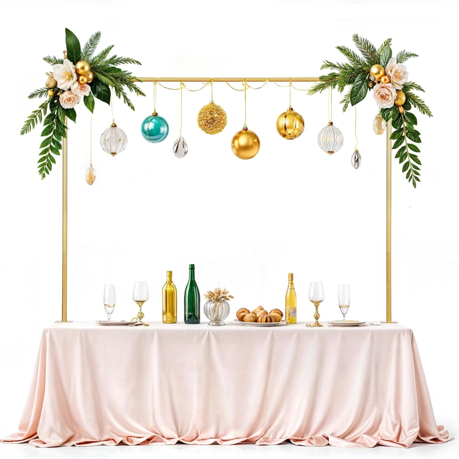 Over The Table Rod Stand with Clamps - 8ft Black Square Metal Wedding ...