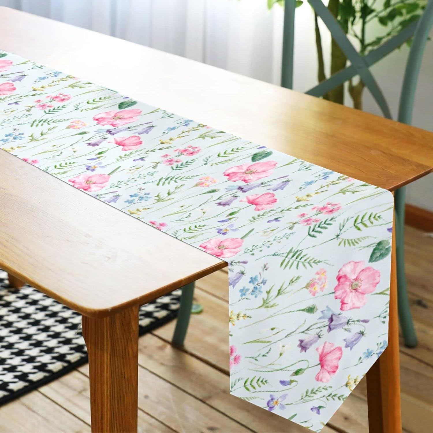 Table Runner 108 Inches Long, Tropical Exotic Flowers Table Runner for ...