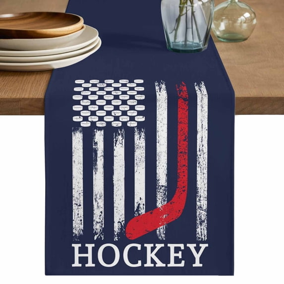 Table Runner 120 Inches Long for Kitchen Dining, Navy Blue American ...