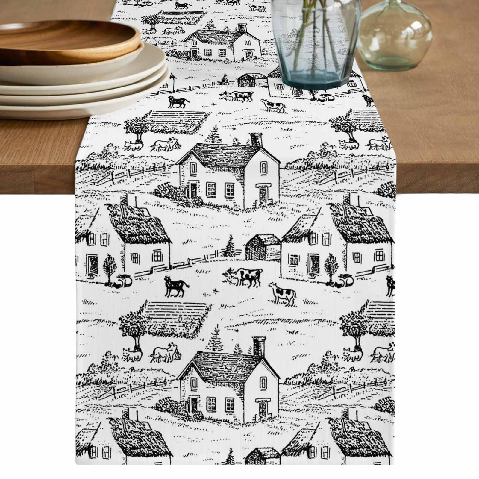 Table Runner 120 Inches Long for Kitchen Dining, Vintage Farmhouse ...