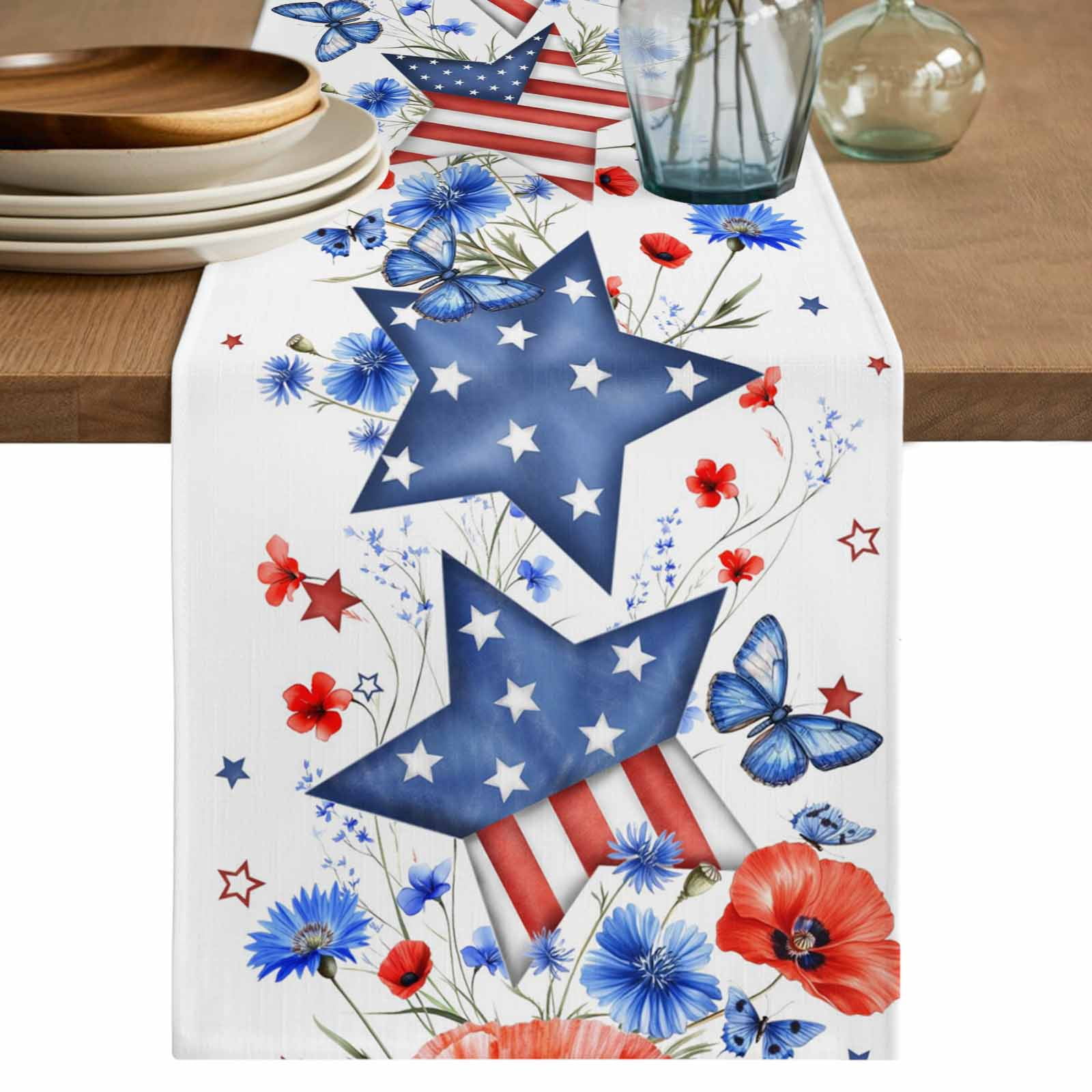 Table Runner 36 Inches Long for Kitchen Dining, 4th of July Dresser ...