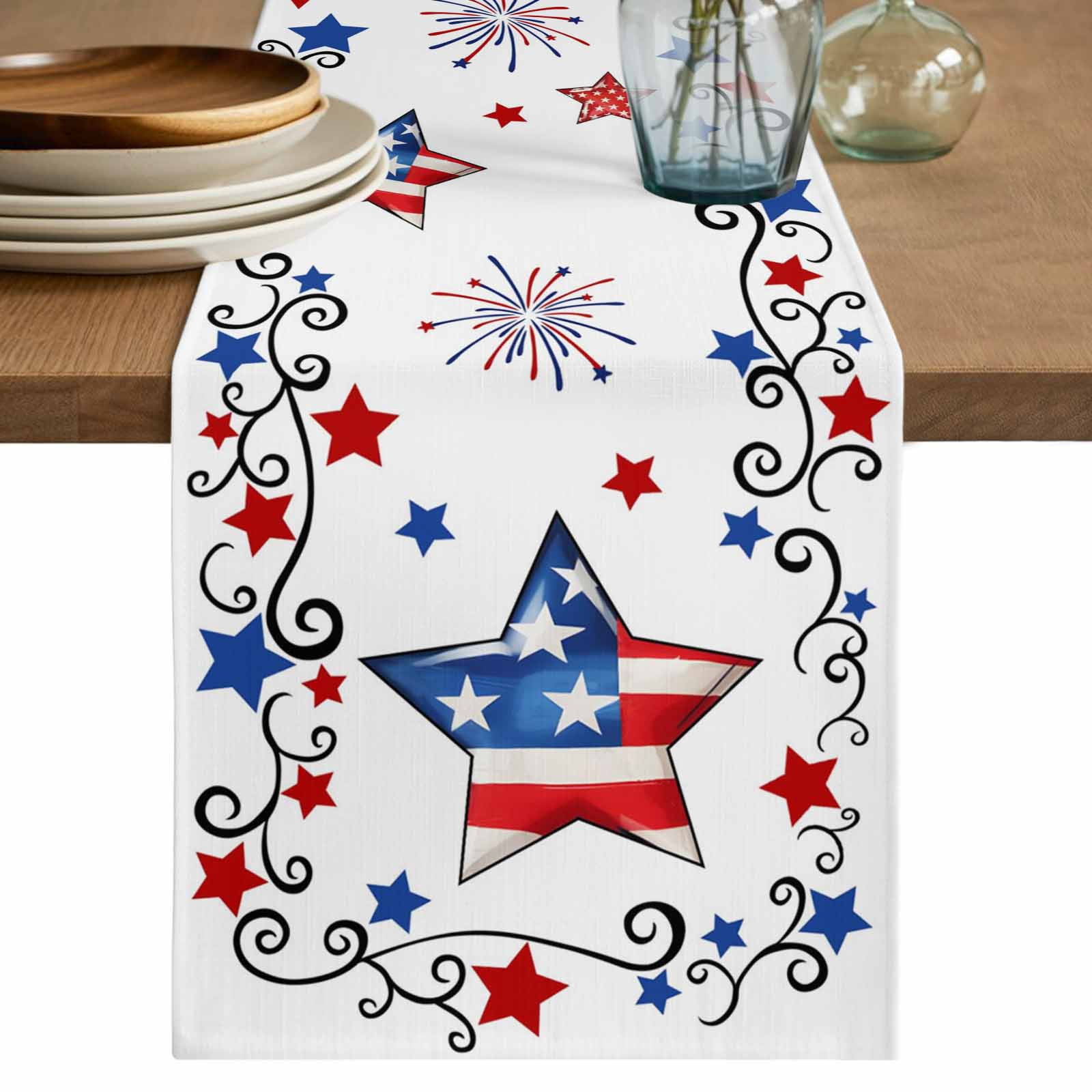 Table Runner 60 Inches Long for Kitchen Dining, 4th of July Dresser ...