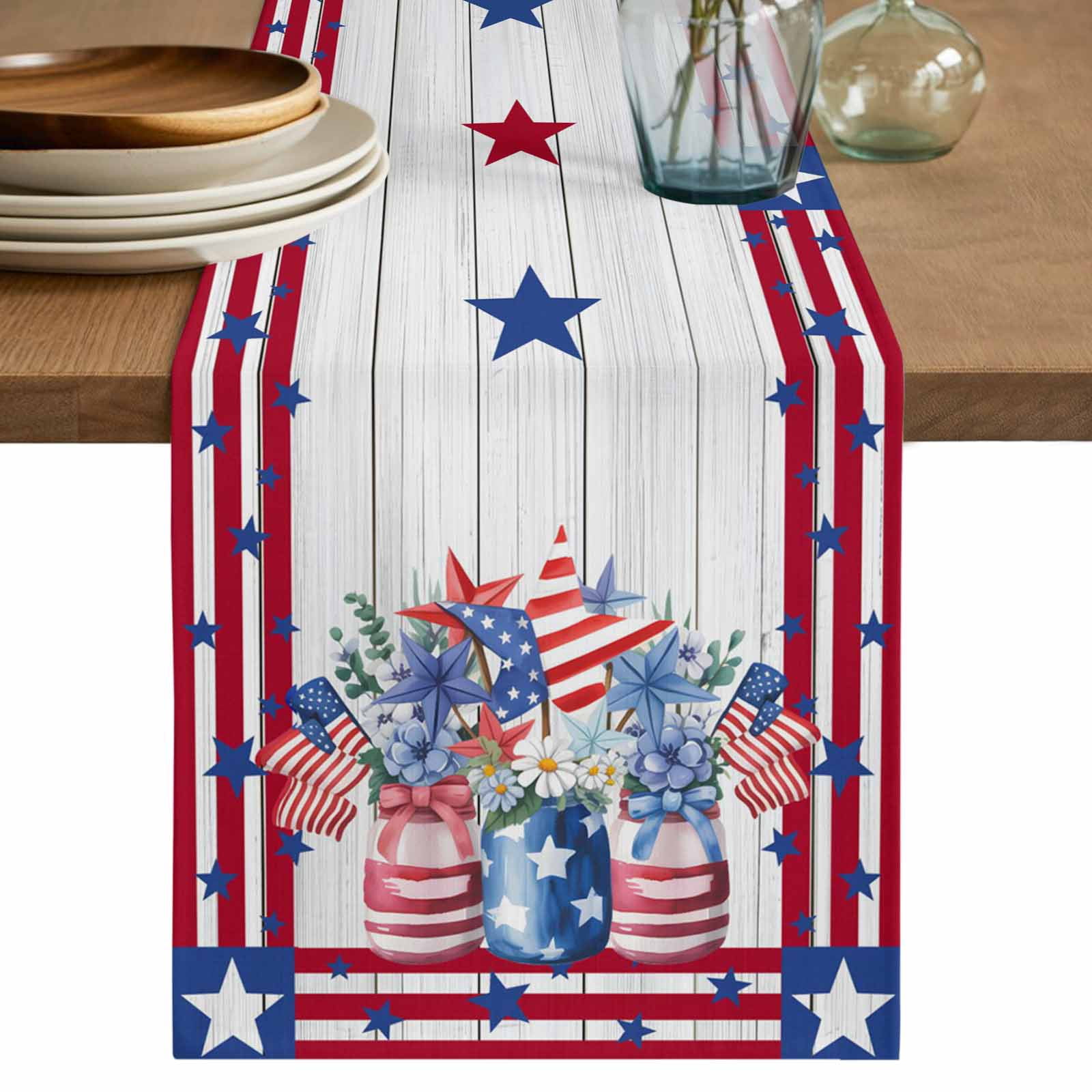 Table Runner 70 Inches Long for Kitchen Dining, 4th of July Dresser ...