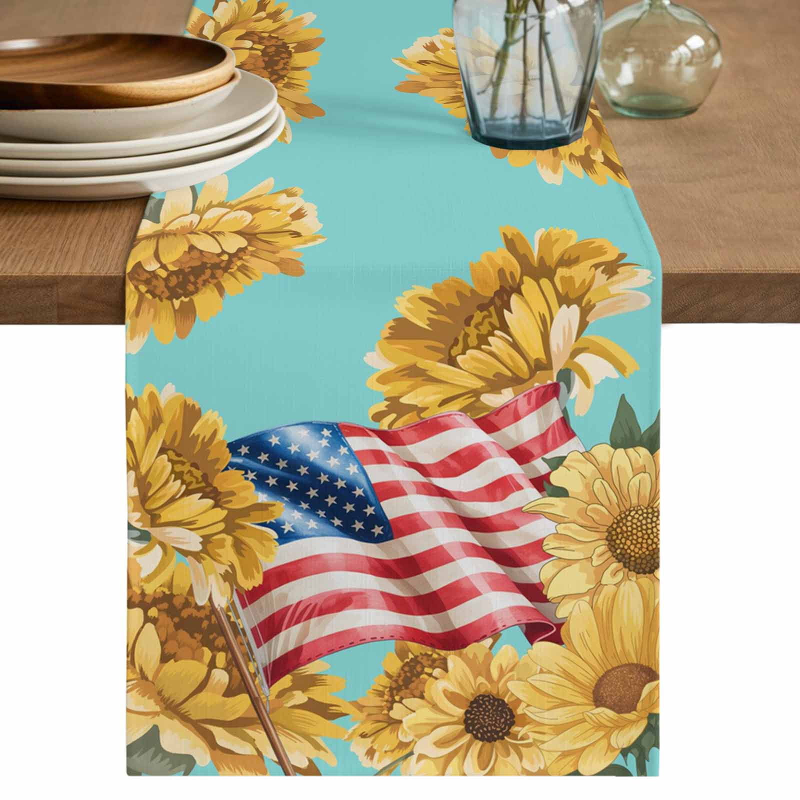 Table Runner 70 Inches Long for Kitchen Dining, 4th of July Dresser ...