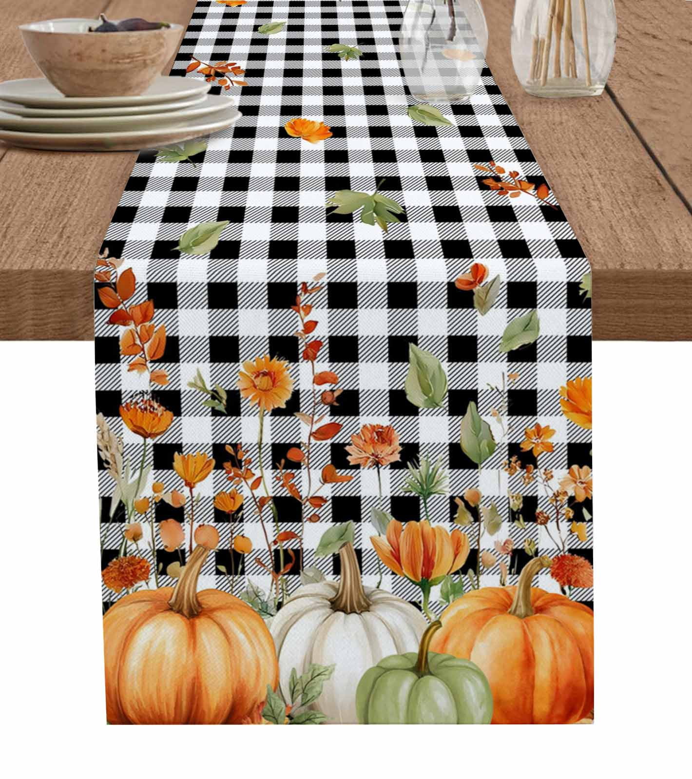 Table Runner 70 Inches Long for Kitchen Dining, Orange Green Fall ...