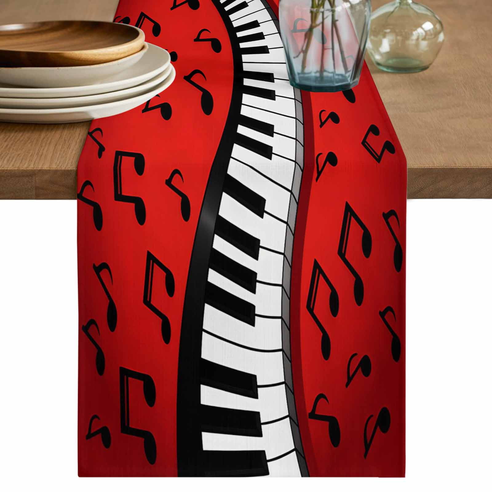 Table Runner 70 Inches Long for Kitchen Dining, Piano Keyboards Dresser ...