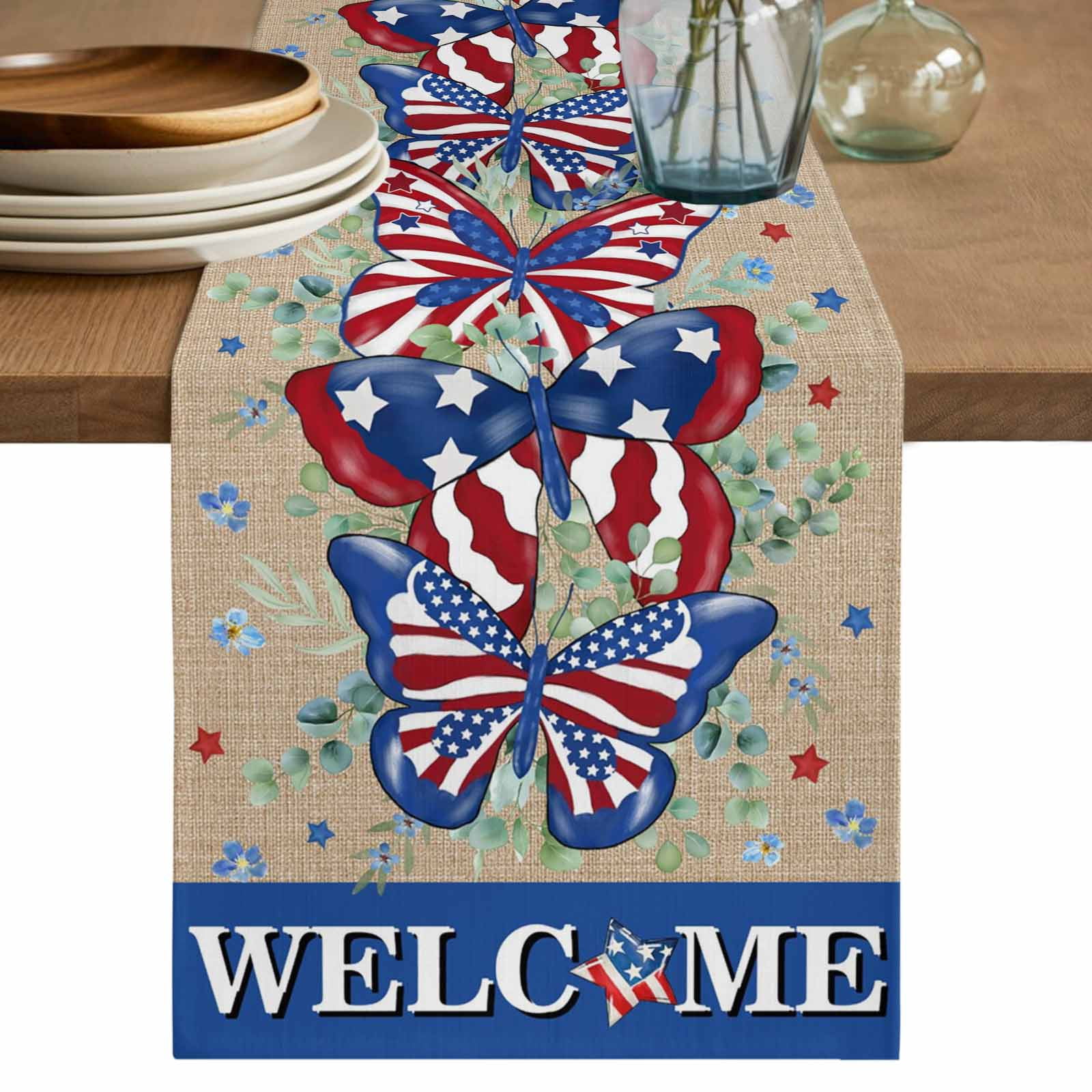 Table Runner 72 Inches Long for Kitchen Dining, Independence Day ...