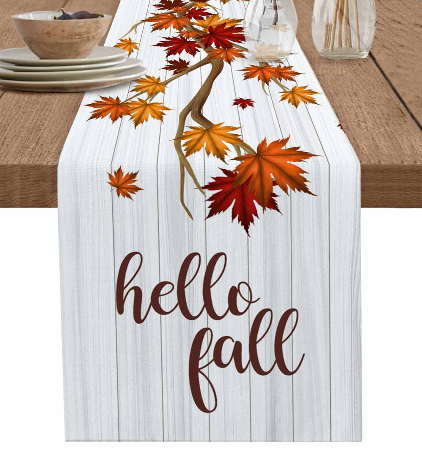 Table Runner 72 Inches Long for Kitchen Dining, Maple Leaves Fall ...