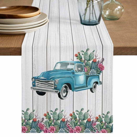 Table Runner 72 Inches Long for Kitchen Dining, Summer Tropical Plants ...