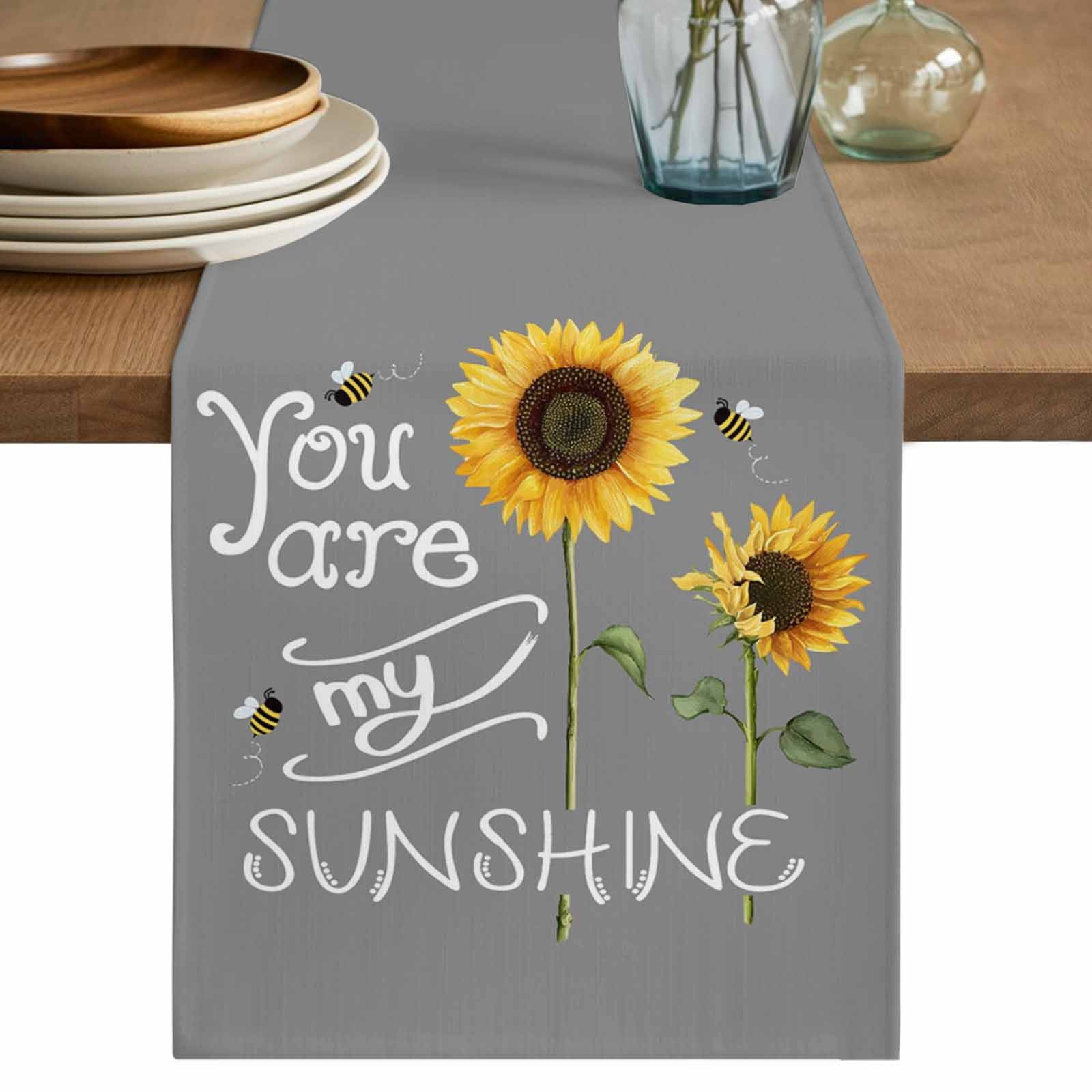 Table Runner 72 Inches Long for Kitchen Dining, Sunflowers Dresser ...