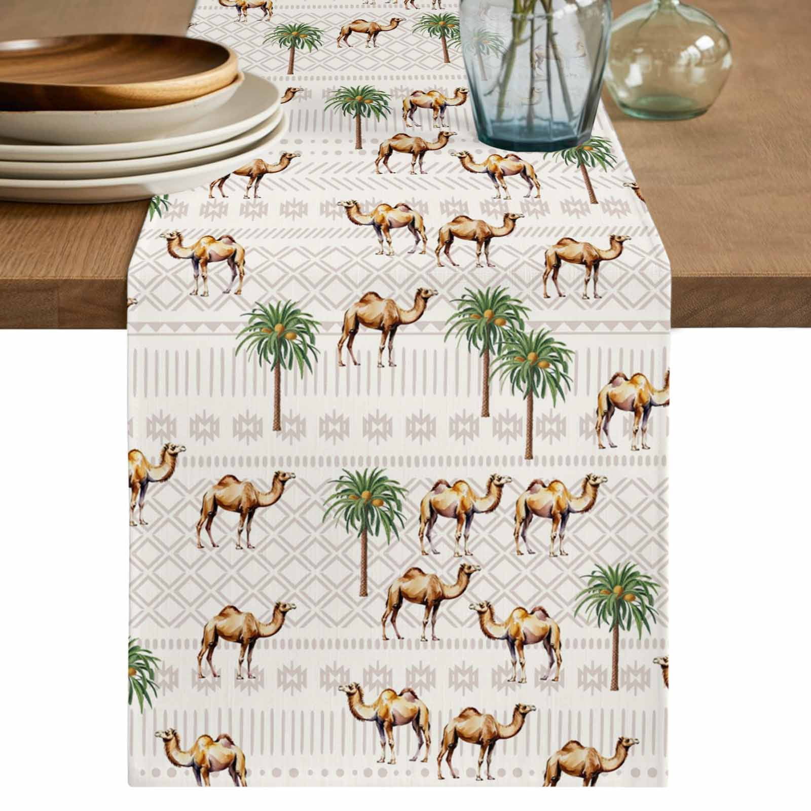 Table Runner 72 Inches Long for Kitchen Dining, Tropical Plants Dresser ...