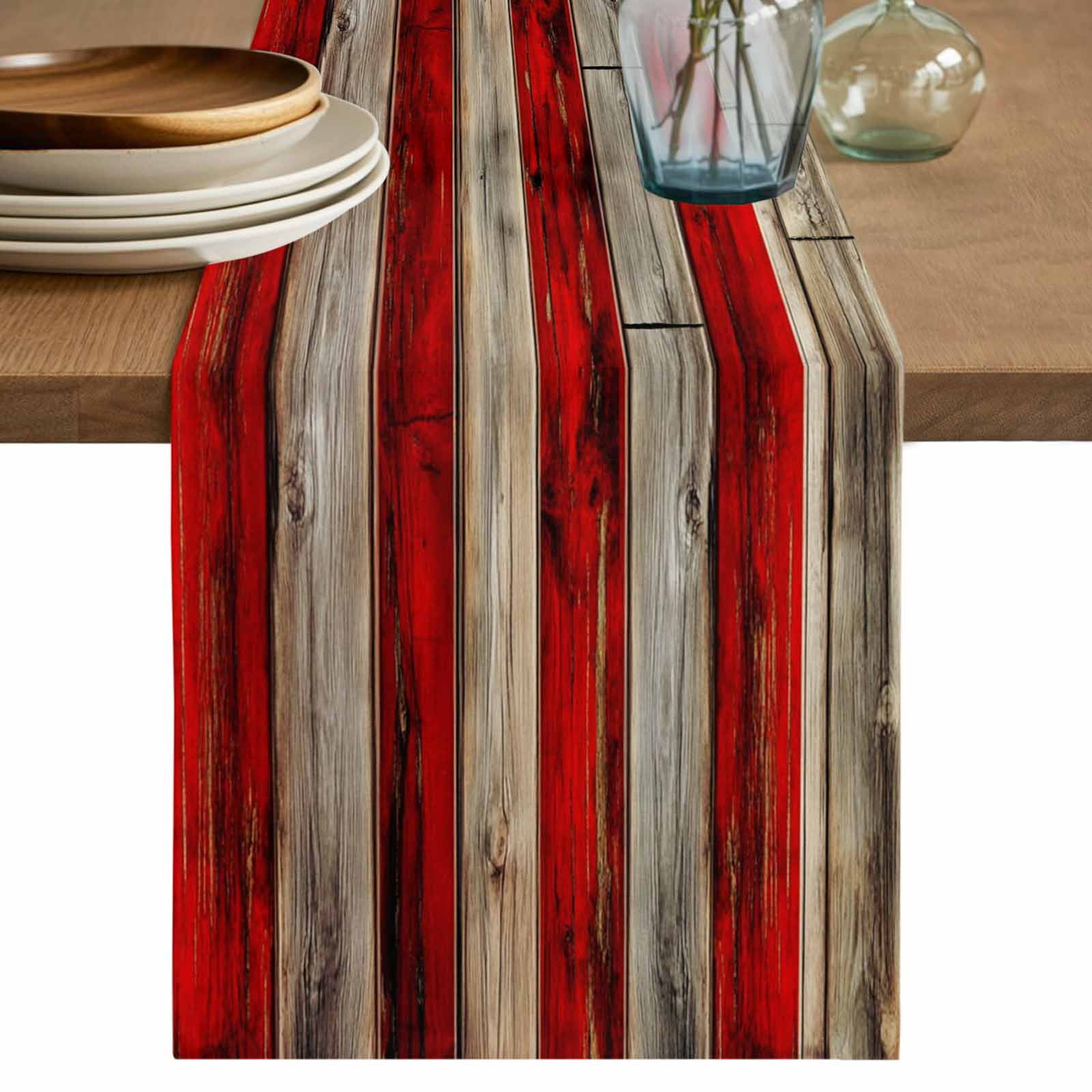Table Runner 72 Inches Long for Kitchen Dining, Vintage American Flag ...