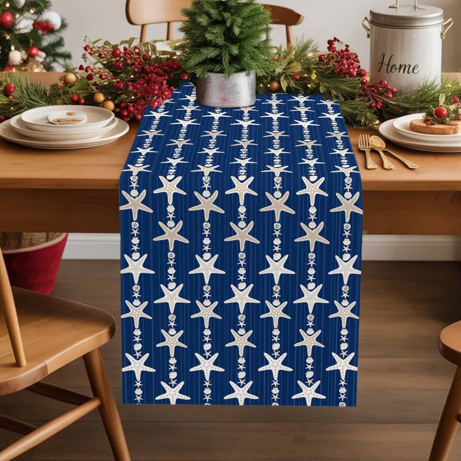 Table Runner 90 Inch Long - Abstract Star LineDecorative Table Scarf ...