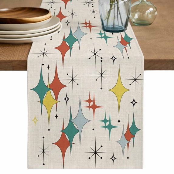 Table Runner 90 Inches Long for Kitchen Dining, Green Yellow Diamond ...