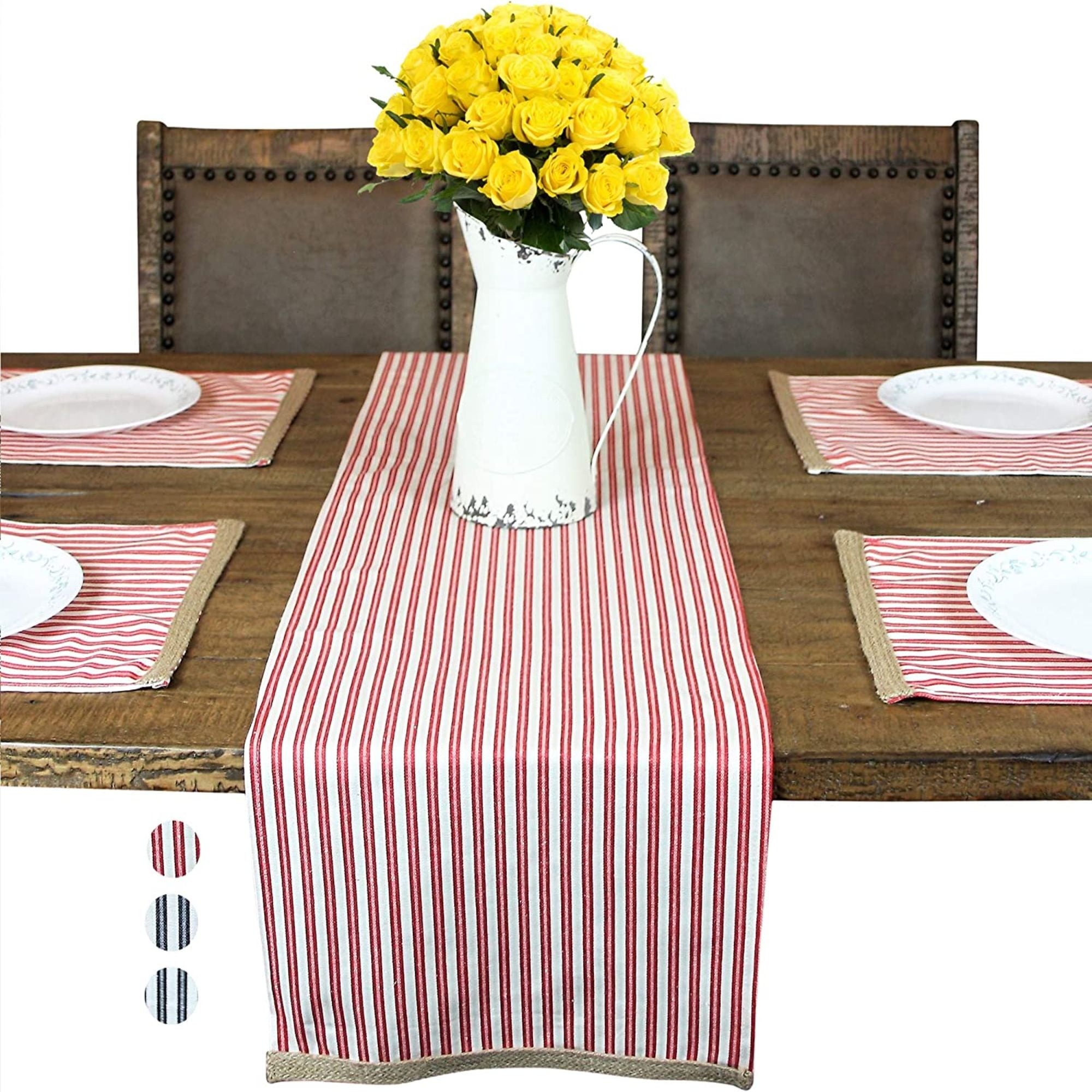 Table Runner, Deluxe Table Runner for Dining Tables, Modern Jute Trim ...