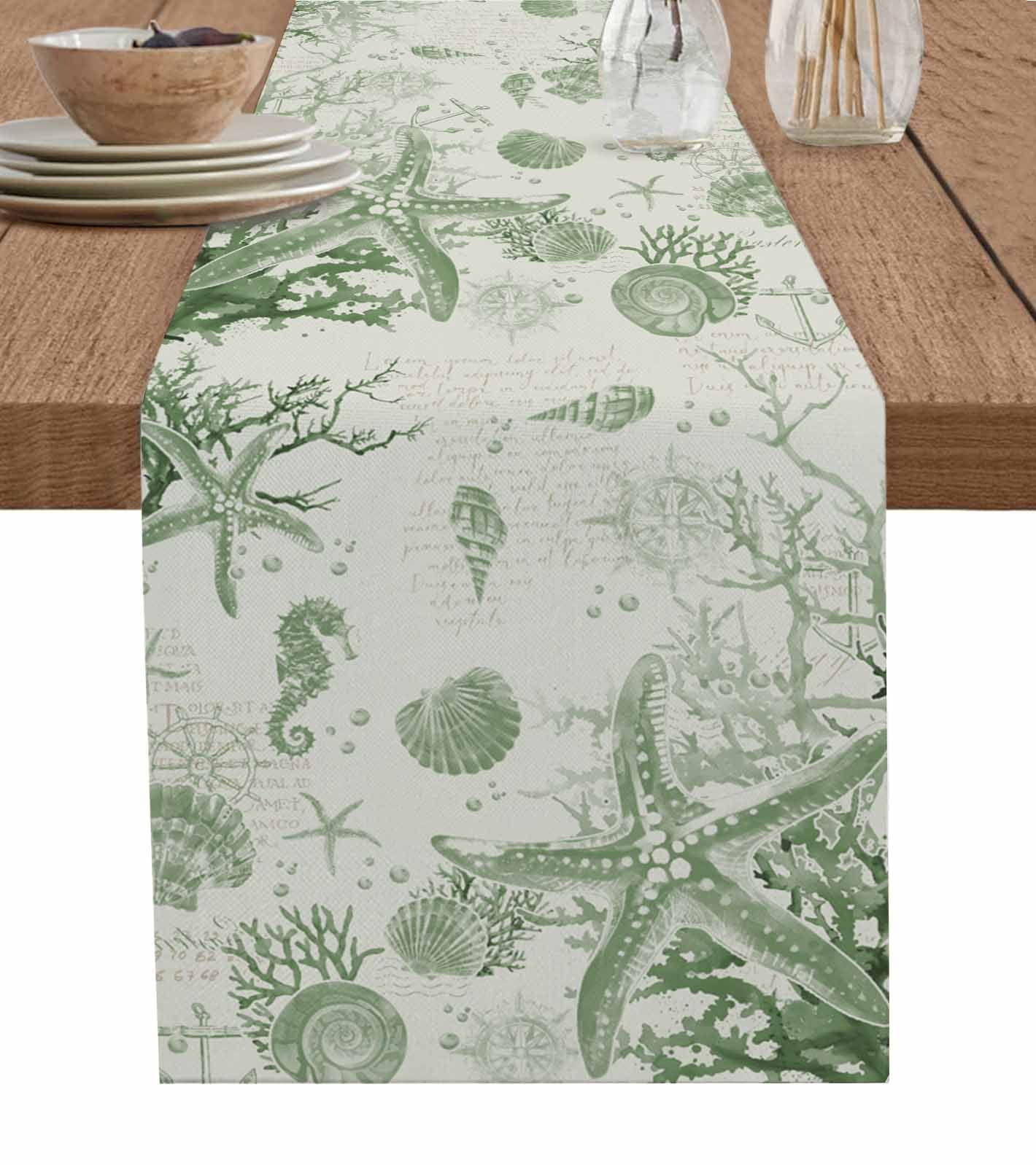 Table Runner Dresser Scarf 13 x 120 Inch Vintage Starfish Coral ...