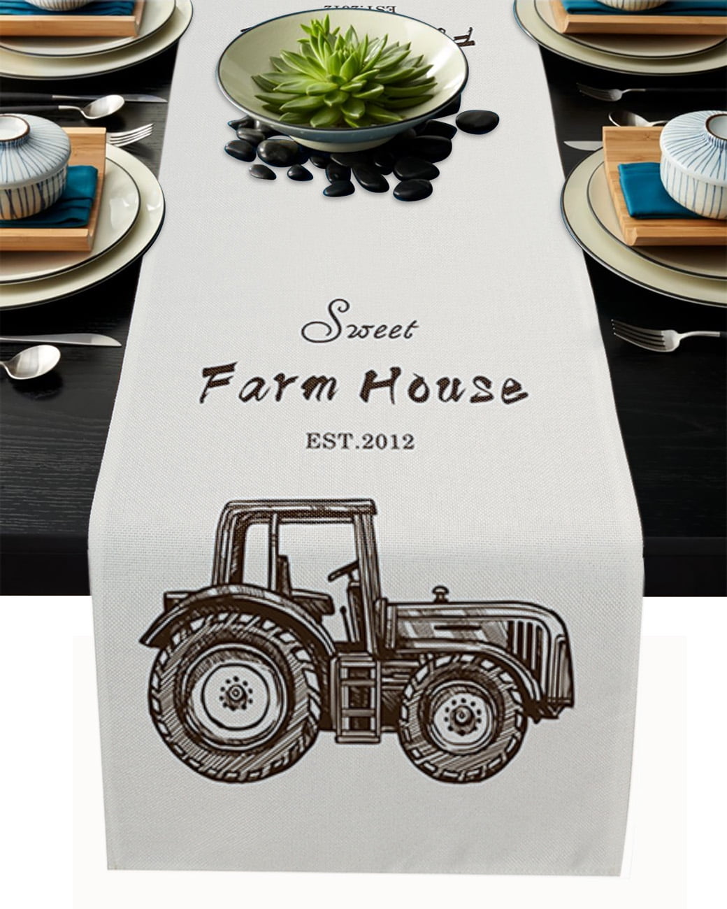 Table Runner Dresser Scarf 14 x 72 Inch Sweet Farm House Tractor Table ...