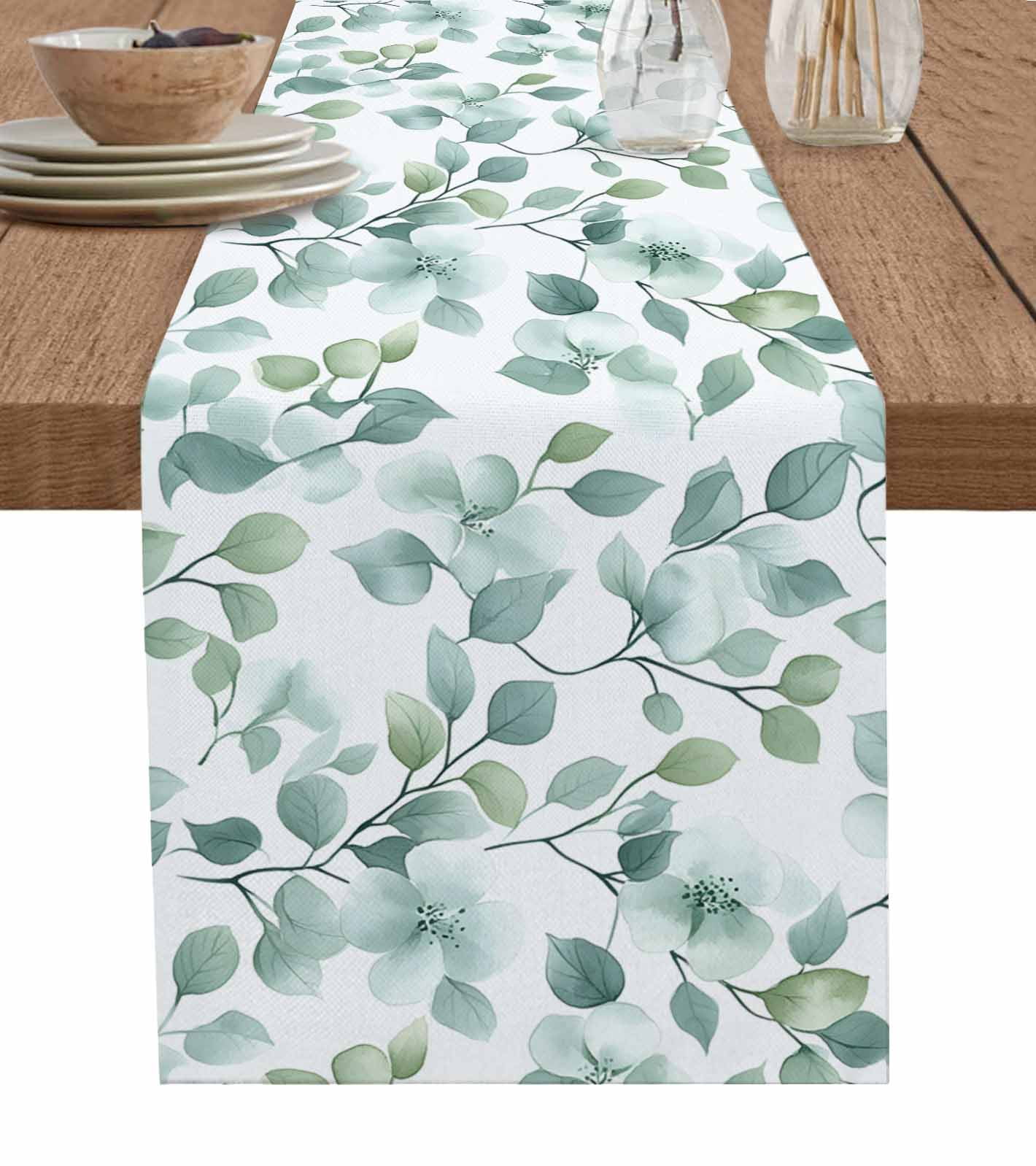 Table Runner Dresser Scarf 16 x 72 Inch Vintage Daisy Blue Wood Grain ...