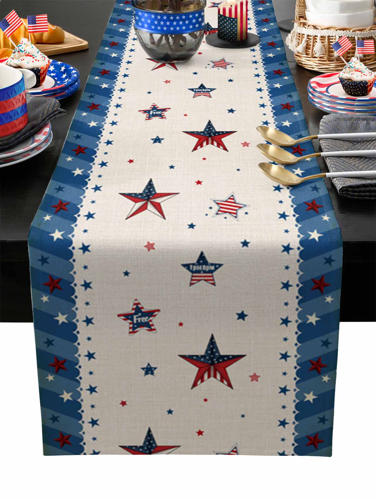 Table Runner Dresser Scarves 108 Inch Long,Independence Day Patriotic ...